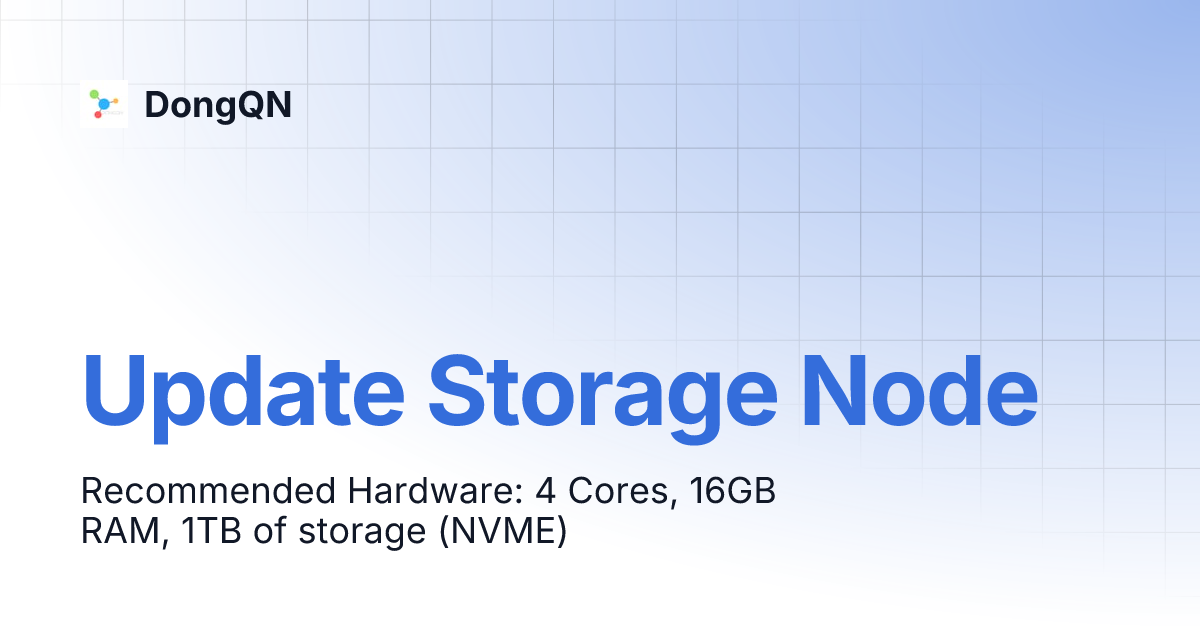 Update Storage Node | DongQN